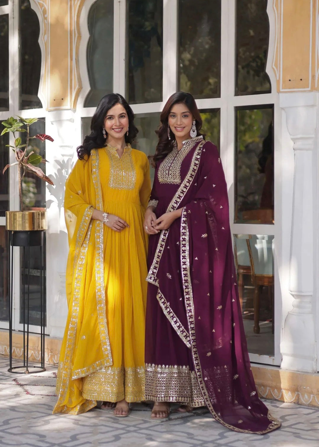 Designer Chudithar & Long Gown Collection – Sanjnas Boutique
